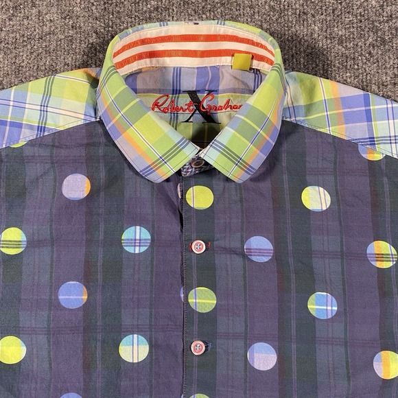 Robert Graham | Shirts | Robert Graham X Plaid Polka Dot Flip Cuff ...